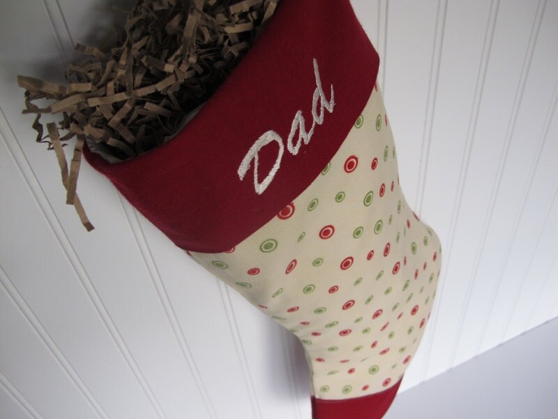 Dark Red and Green Traditional Christmas Stockings, Make Your Own Set ...