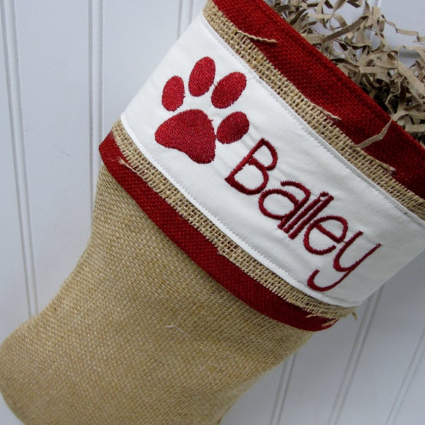 Burlap Dog Stocking - Etsy