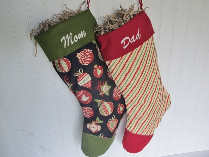 Dark Red and Green Traditional Christmas Stockings Make Your - Etsy