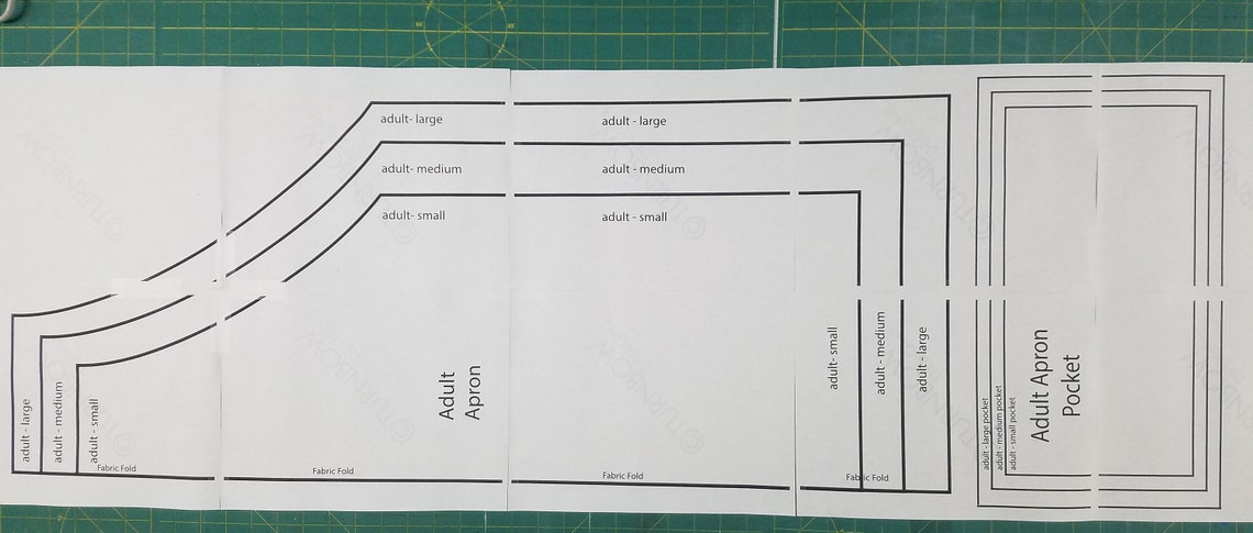 Adult Apron PDF Printable Pattern With Step by Step - Etsy