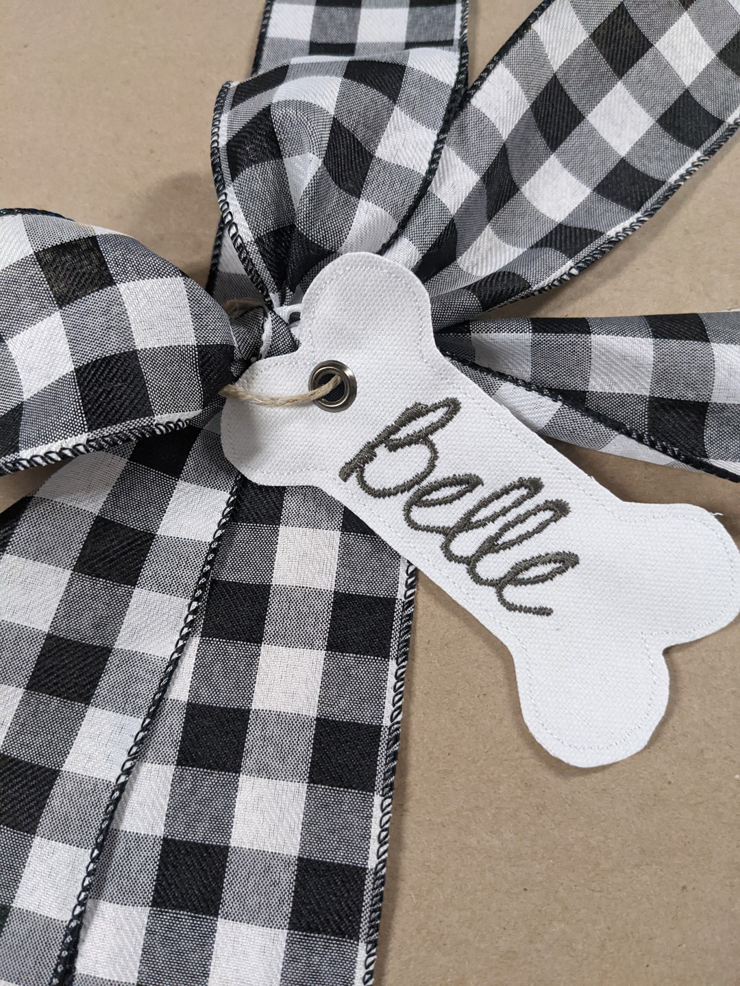 Embroidered Dog Bone Name Tag Large Size for Personalization for ...