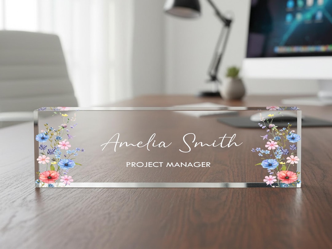 Personalized Acrylic Nameplates for Desks, Custom Acrylic Desk ...