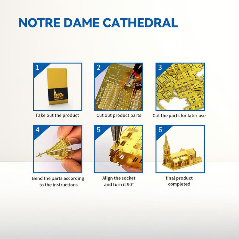 Notre-dame Cathedral 3D Metal Puzzle: DIY Architecture Model Kit - Etsy