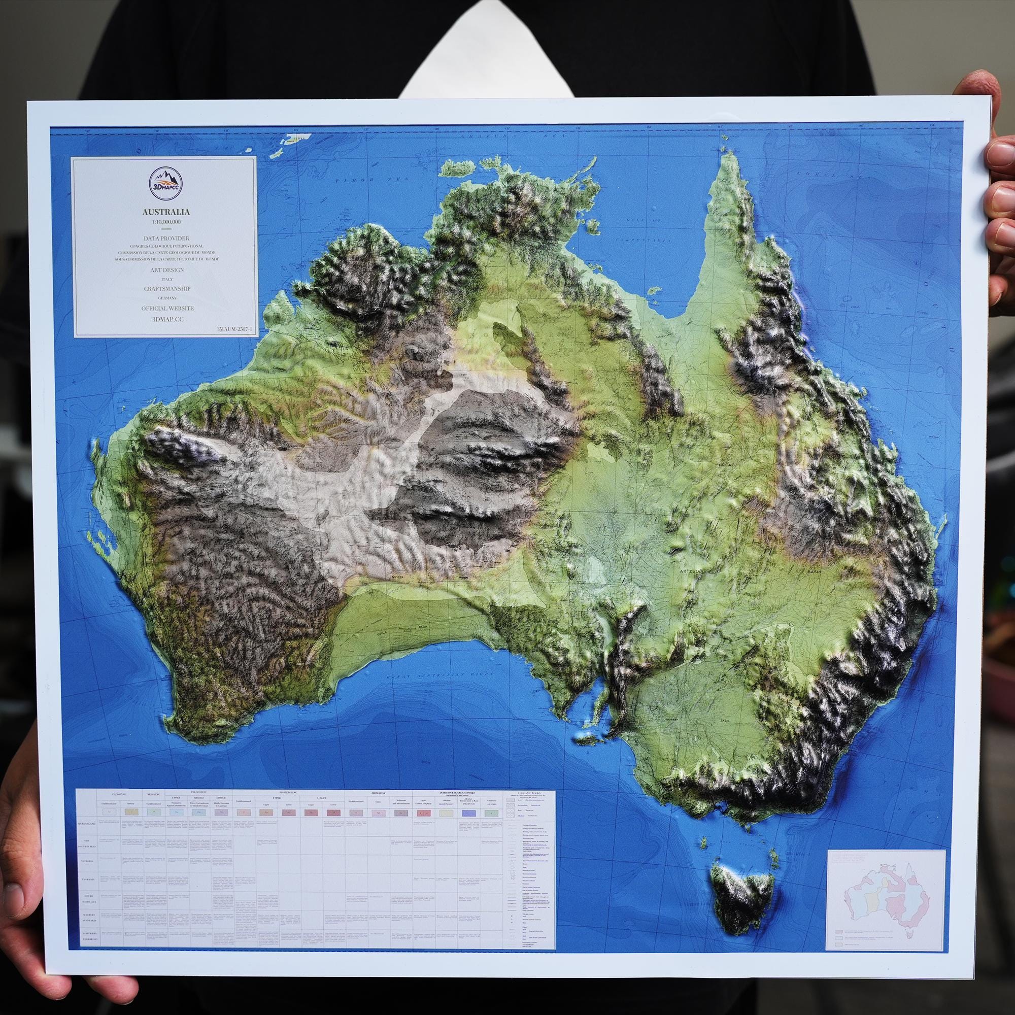 3D Australia Relief Map: Topographic Wall Art, Travel Gift - Etsy
