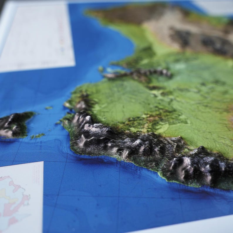 3D Australia Relief Map: Topographic Wall Art, Travel Gift - Etsy