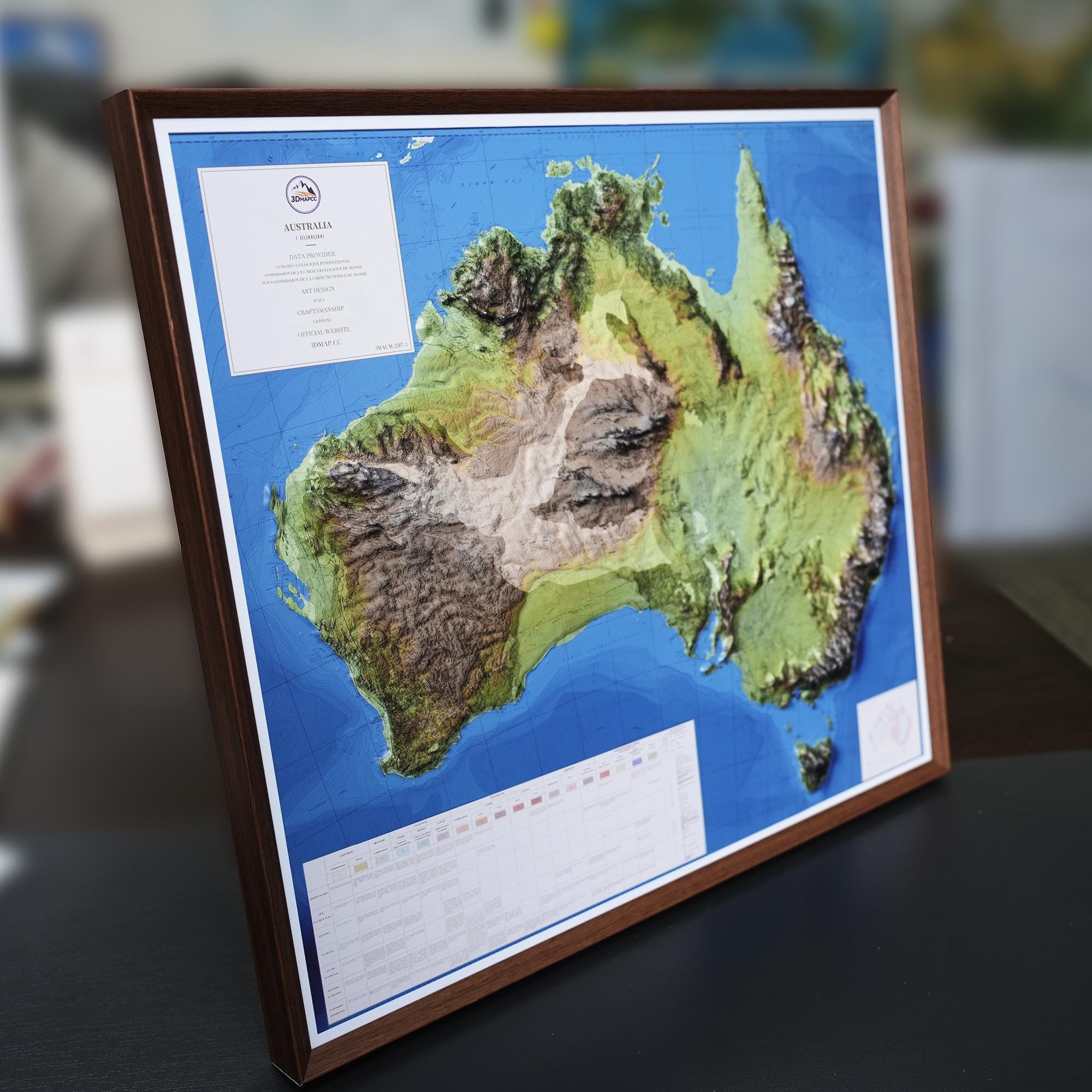 3D Australia Relief Map: Topographic Wall Art, Travel Gift - Etsy