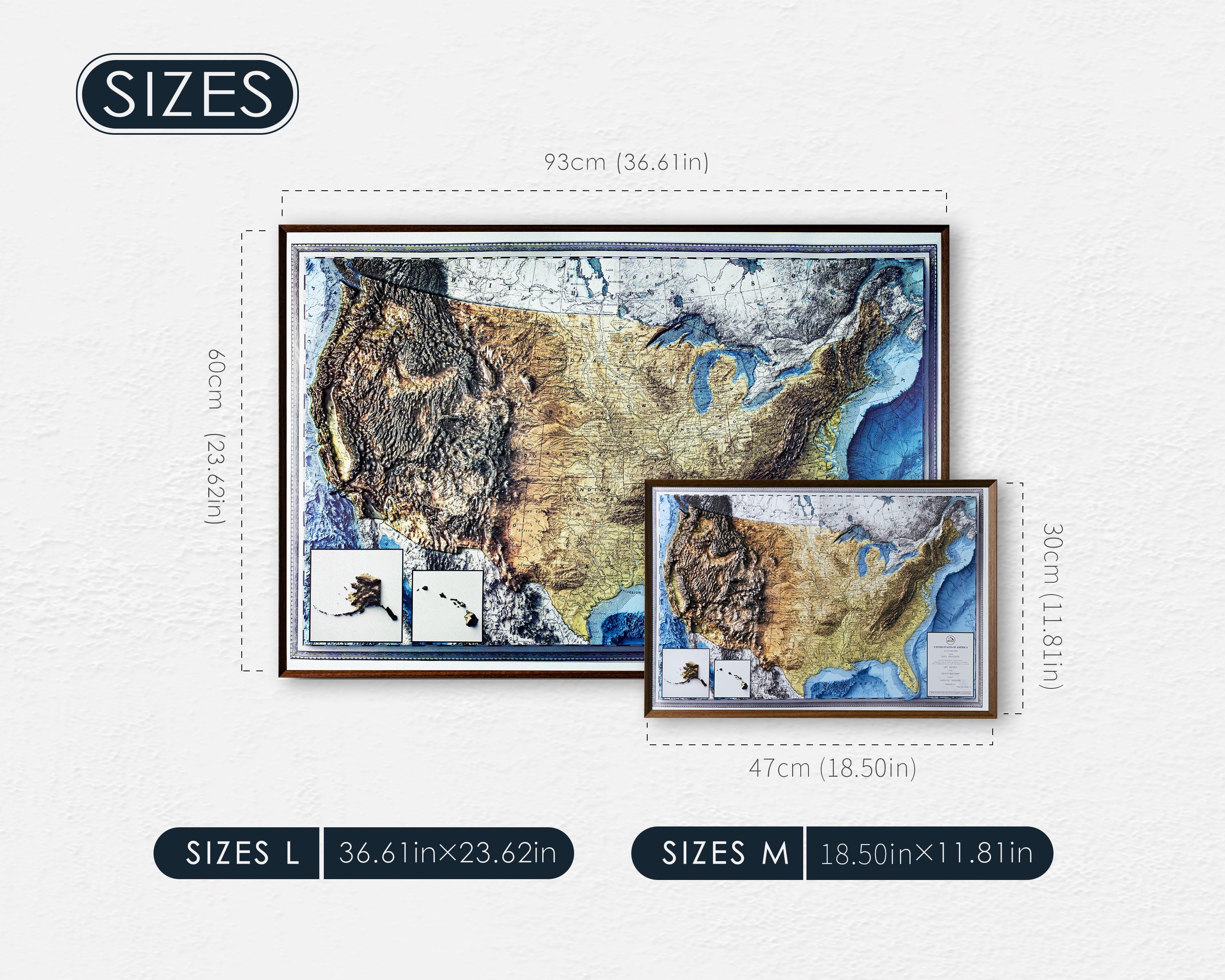 3D Raised Relief USA Map – Topographic Wall Art, Vintage Geography ...