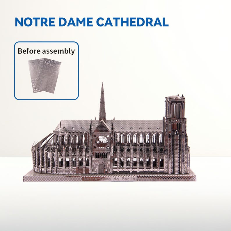 Notre-dame Cathedral 3D Metal Puzzle: DIY Architecture Model Kit - Etsy
