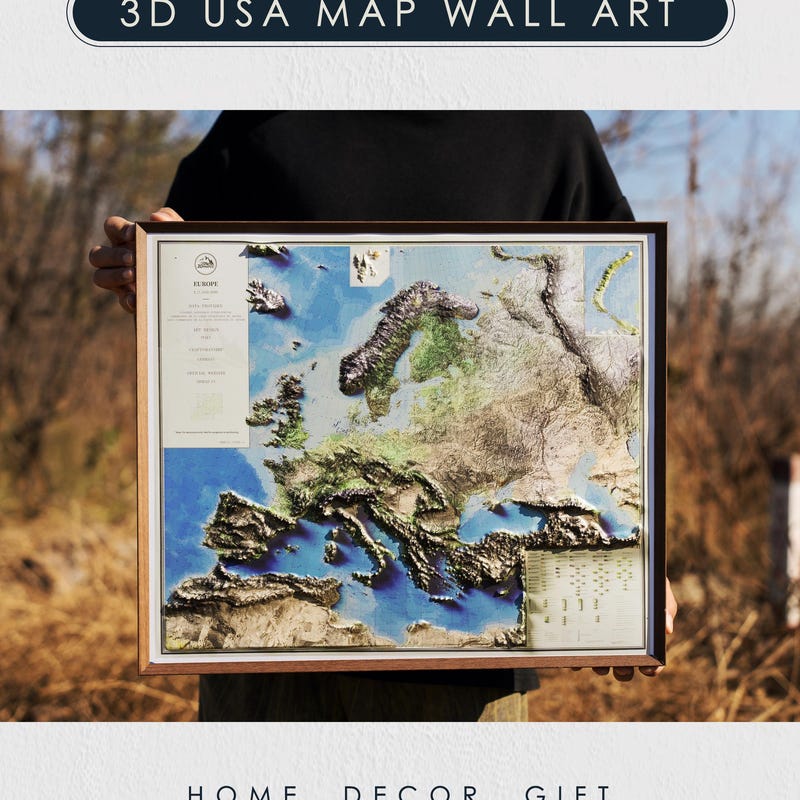 Europe 3d Map Wall - Etsy UK