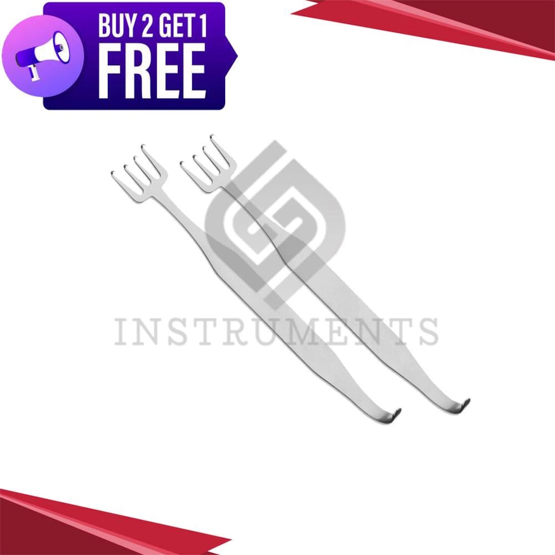 Freeman Rake Retractor 18cm | 4 Wide Prongs | Flat Handle Surgical Tool ...