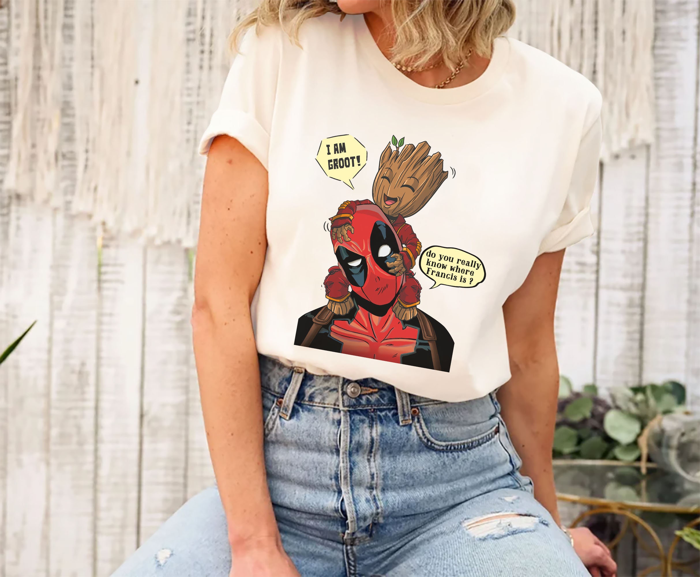 Deadpool And Groot Friends T-Shirt, Baby Groot Shirt Designed & Sold By ...