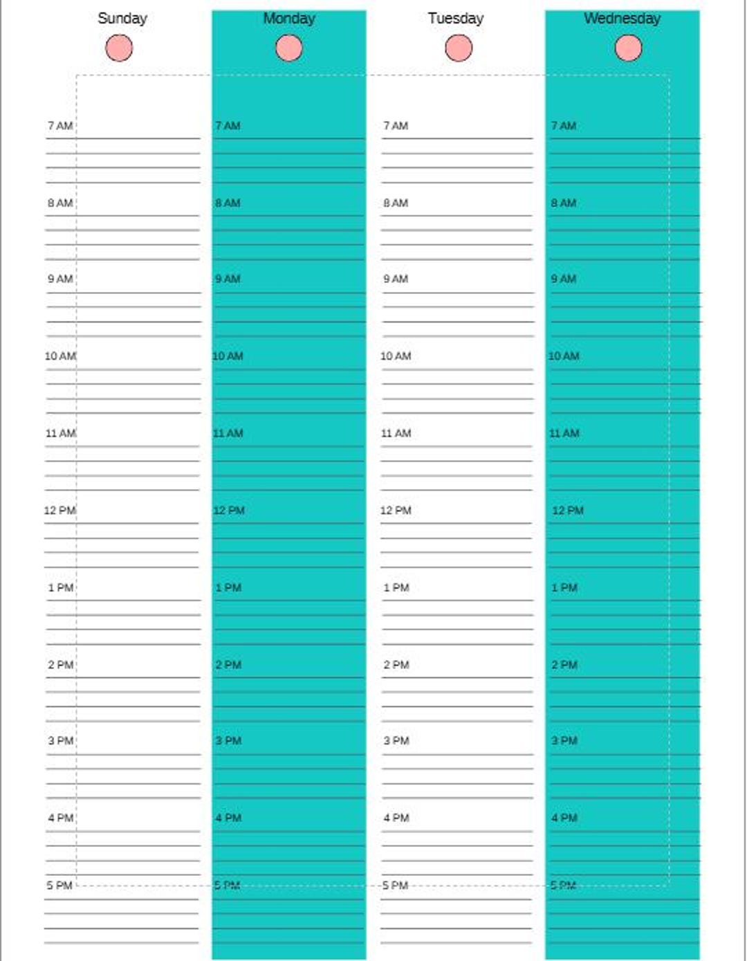 Productivity-focused Weekly Time Block Planner | Hourly Work Schedule ...
