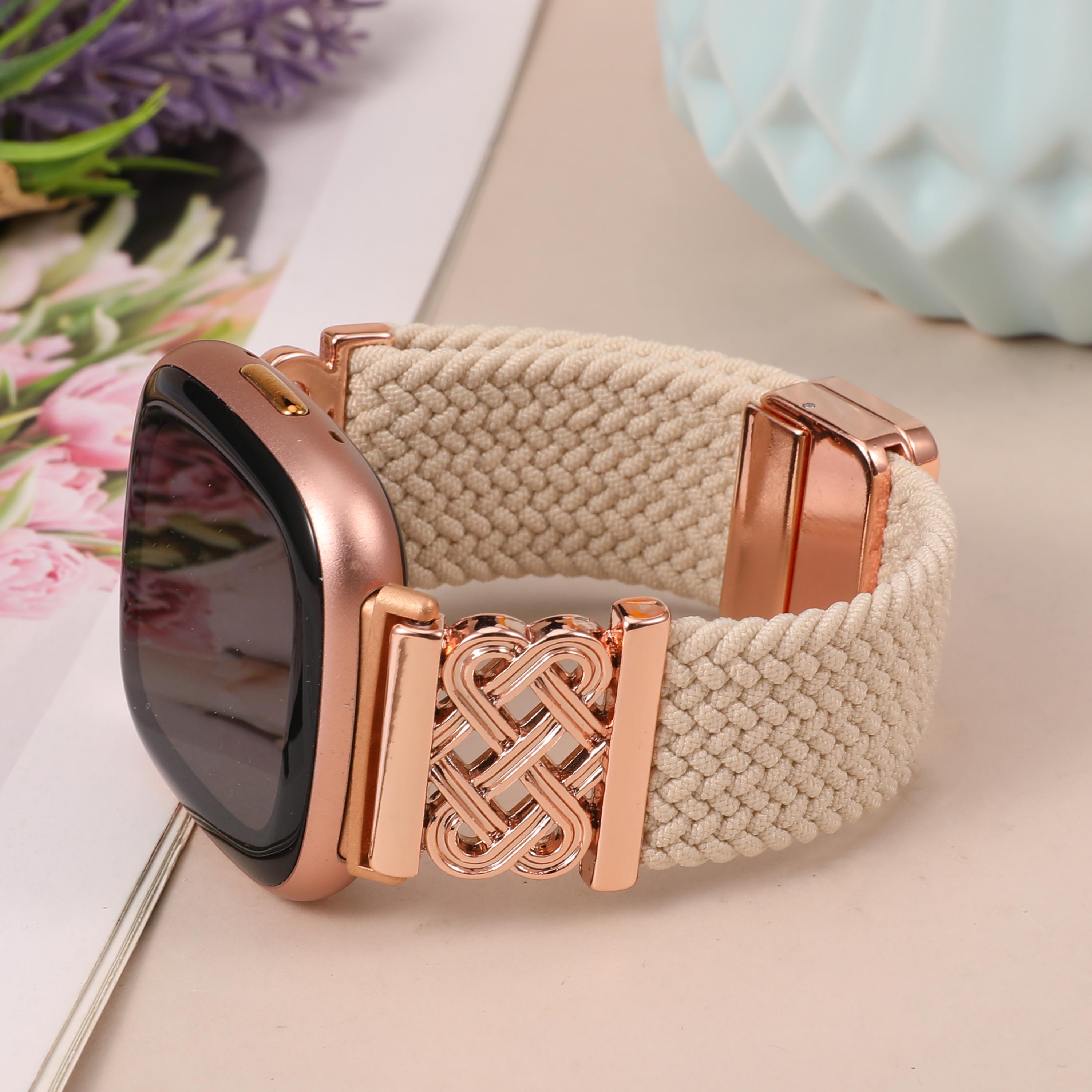 Braided Magnetic Fitbit Versa 4 Band, Elastic Celtic Knot Strap for ...