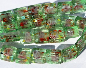 Square glass beads | Etsy