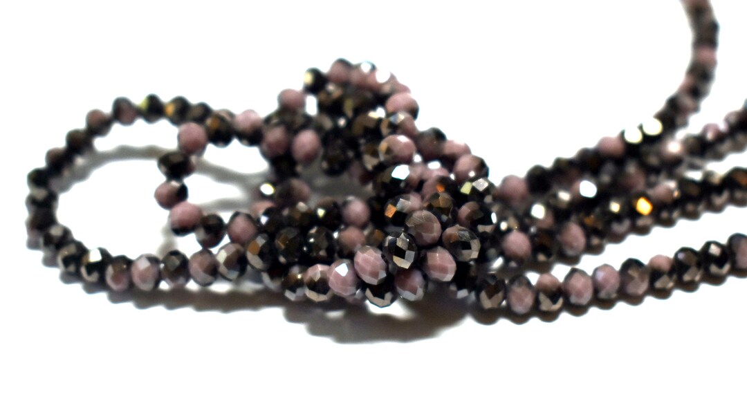 120 Pcs 4x3mm (+) Half Opaque Plum, Half Opaque Black With Brass/gold ...