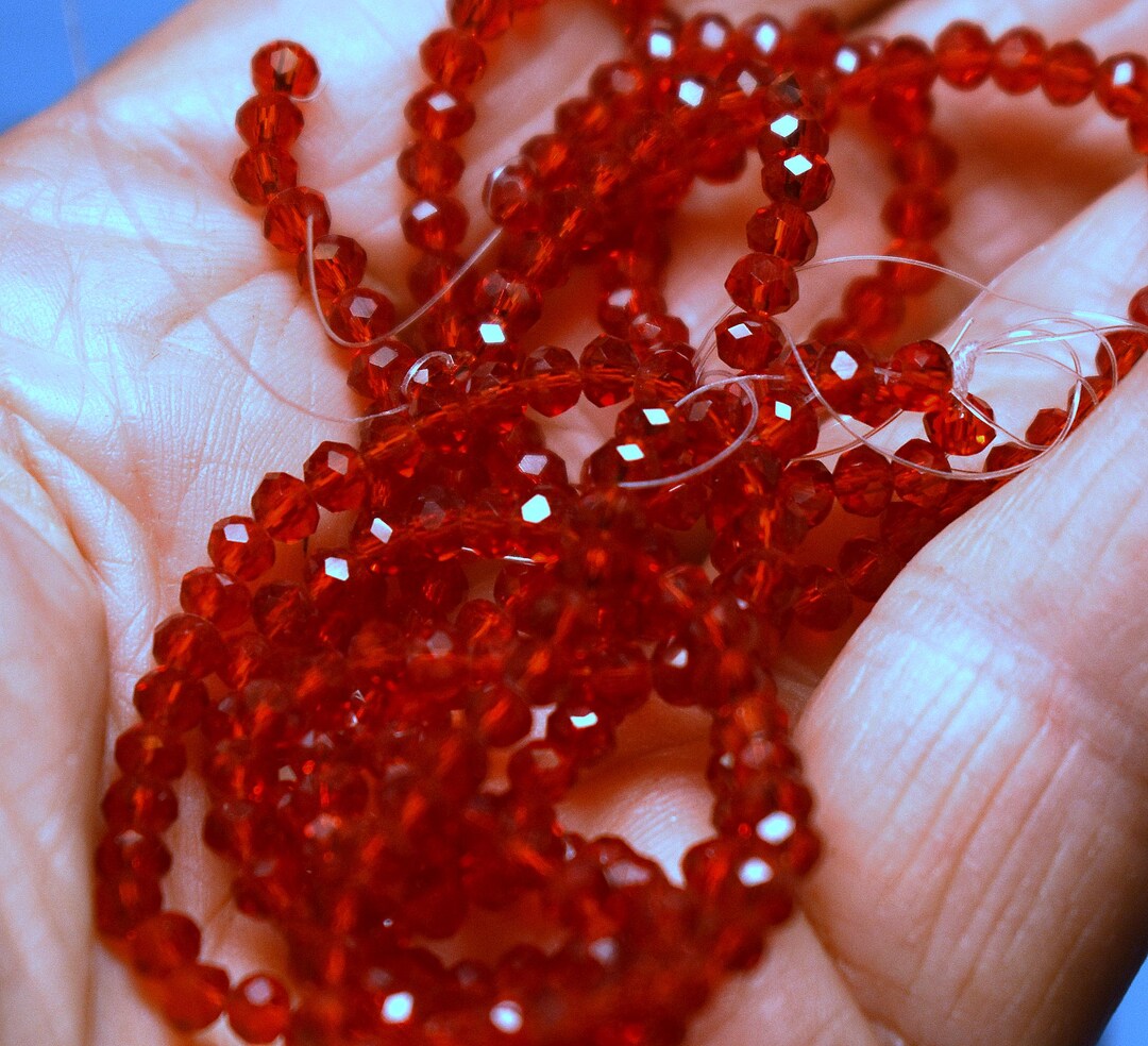 135 Pcs 3x2mm Transparent Red Faceted Rondelle Glass Beads #25-50 - Etsy