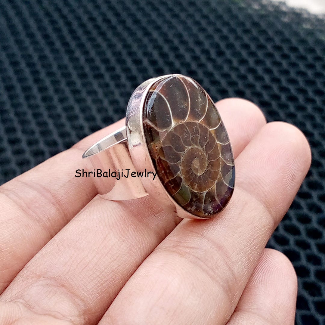 Ammonite Ring*925 Sterling Silver Ring*gift for Stylish&handmade Ring ...