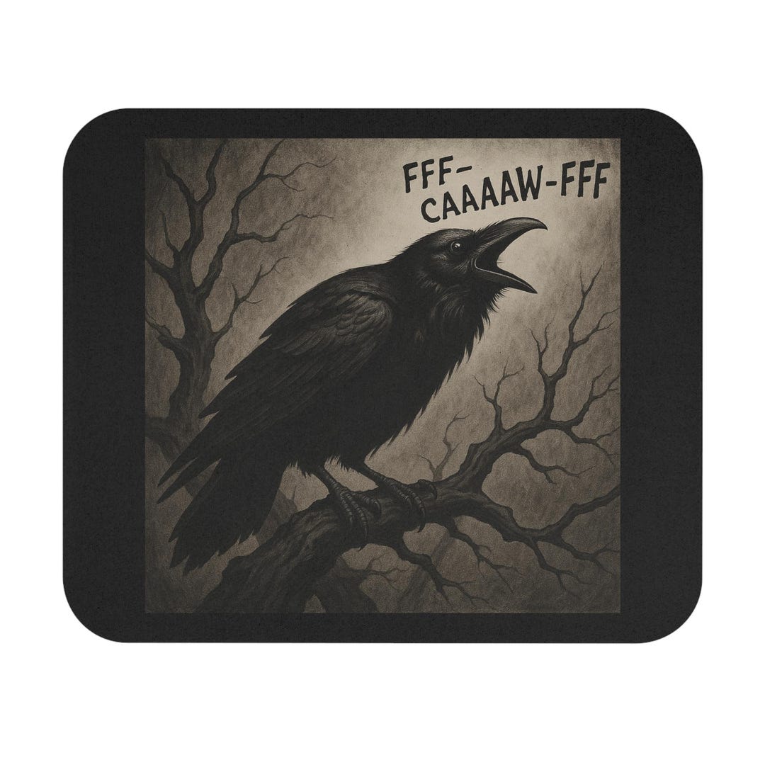Gothic Raven Mouse Pad, Spooky Desk Accessory - Etsy