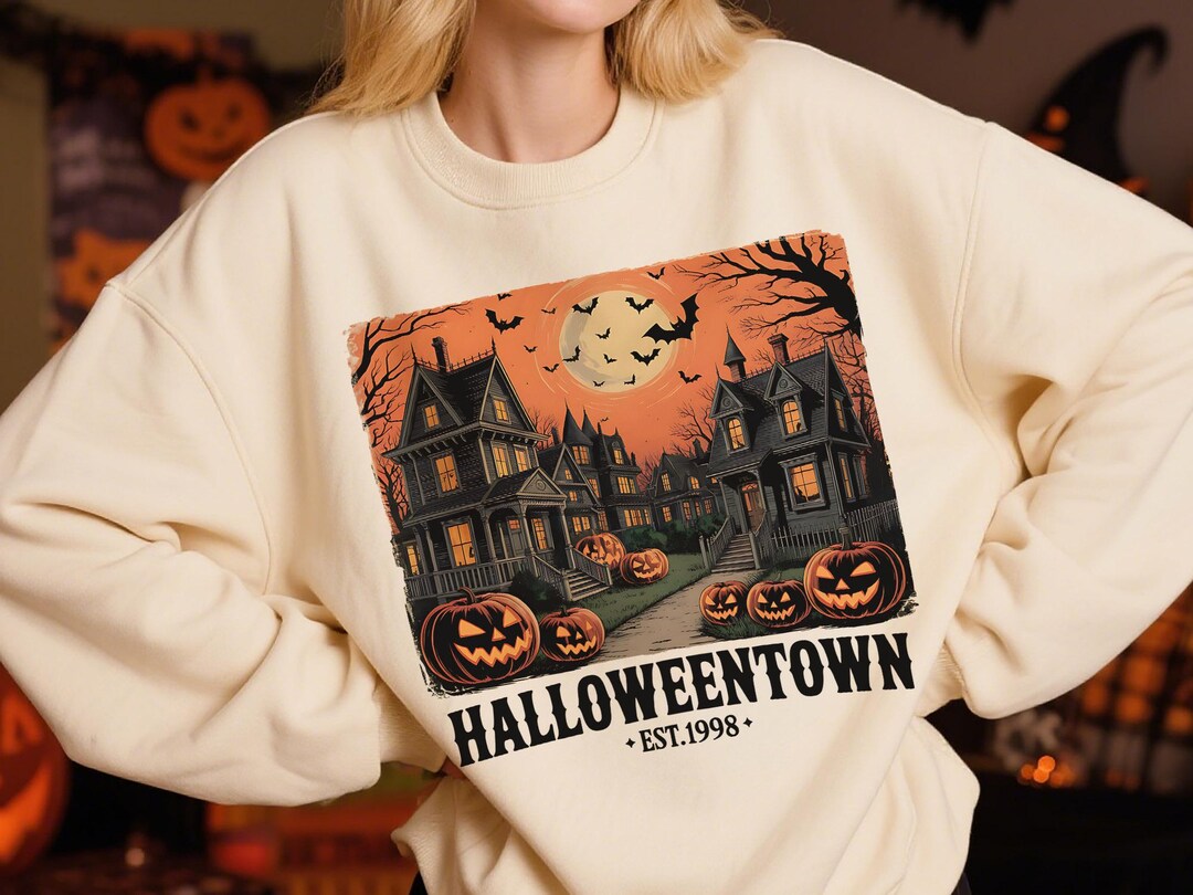 Vintage Halloween Town Est 1998 Png,cute Ghost Shirt Png,womens Ghost ...