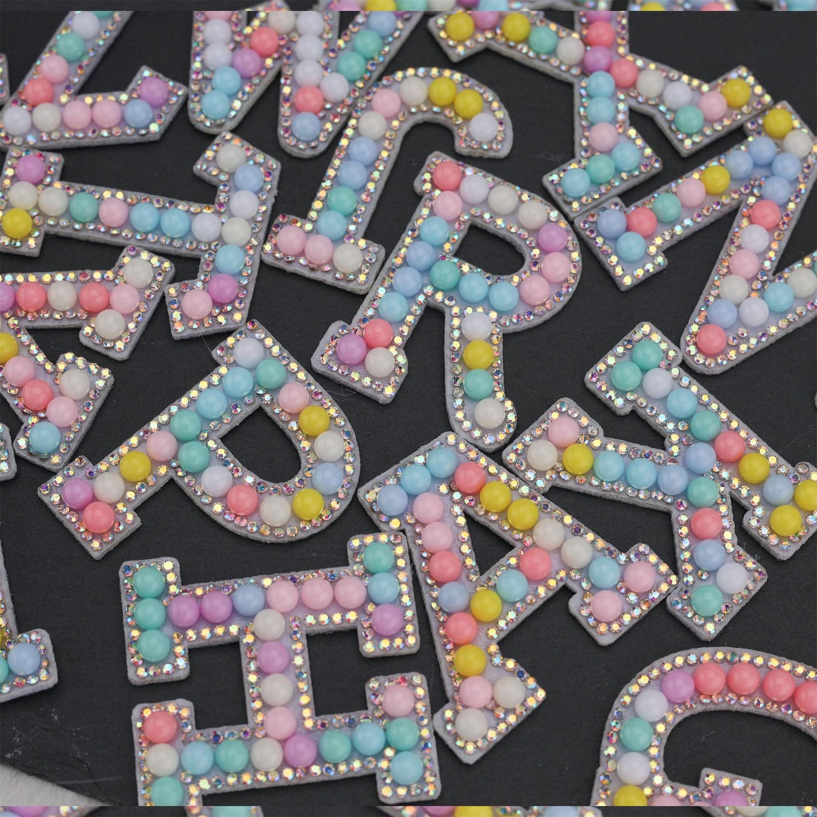 DIY Macaron Letter Hot Stamping Patch – Diamond Letter Iron-on & Sewing ...