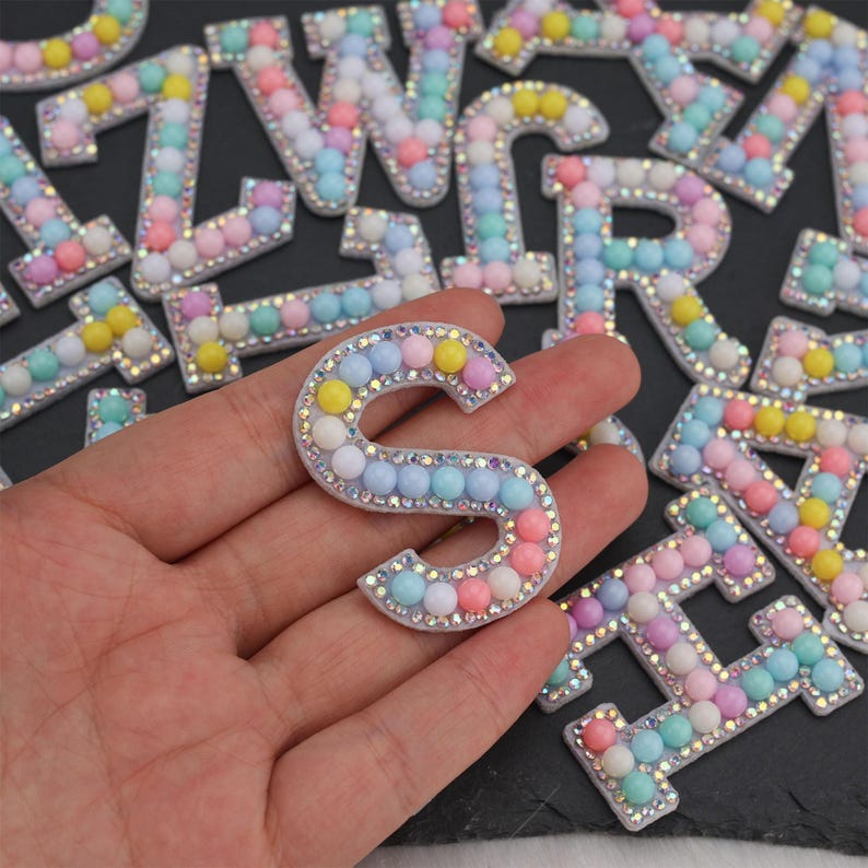 DIY Macaron Letter Hot Stamping Patch – Diamond Letter Iron-on & Sewing ...