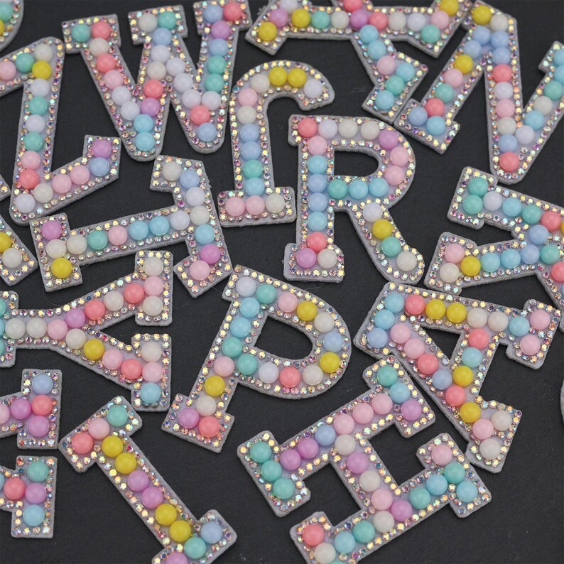 DIY Macaron Letter Hot Stamping Patch – Diamond Letter Iron-on & Sewing ...
