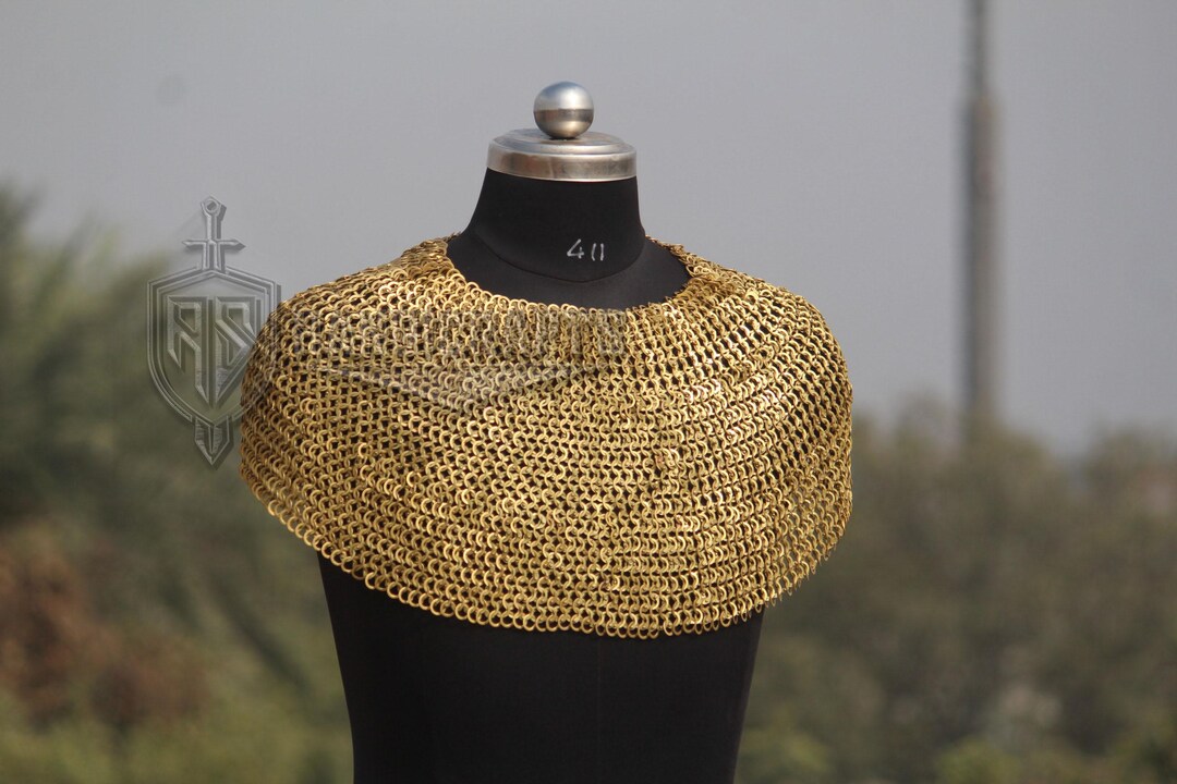Chainmail Aventail – Solid Brass | Medieval Neck & Shoulder Armor ...