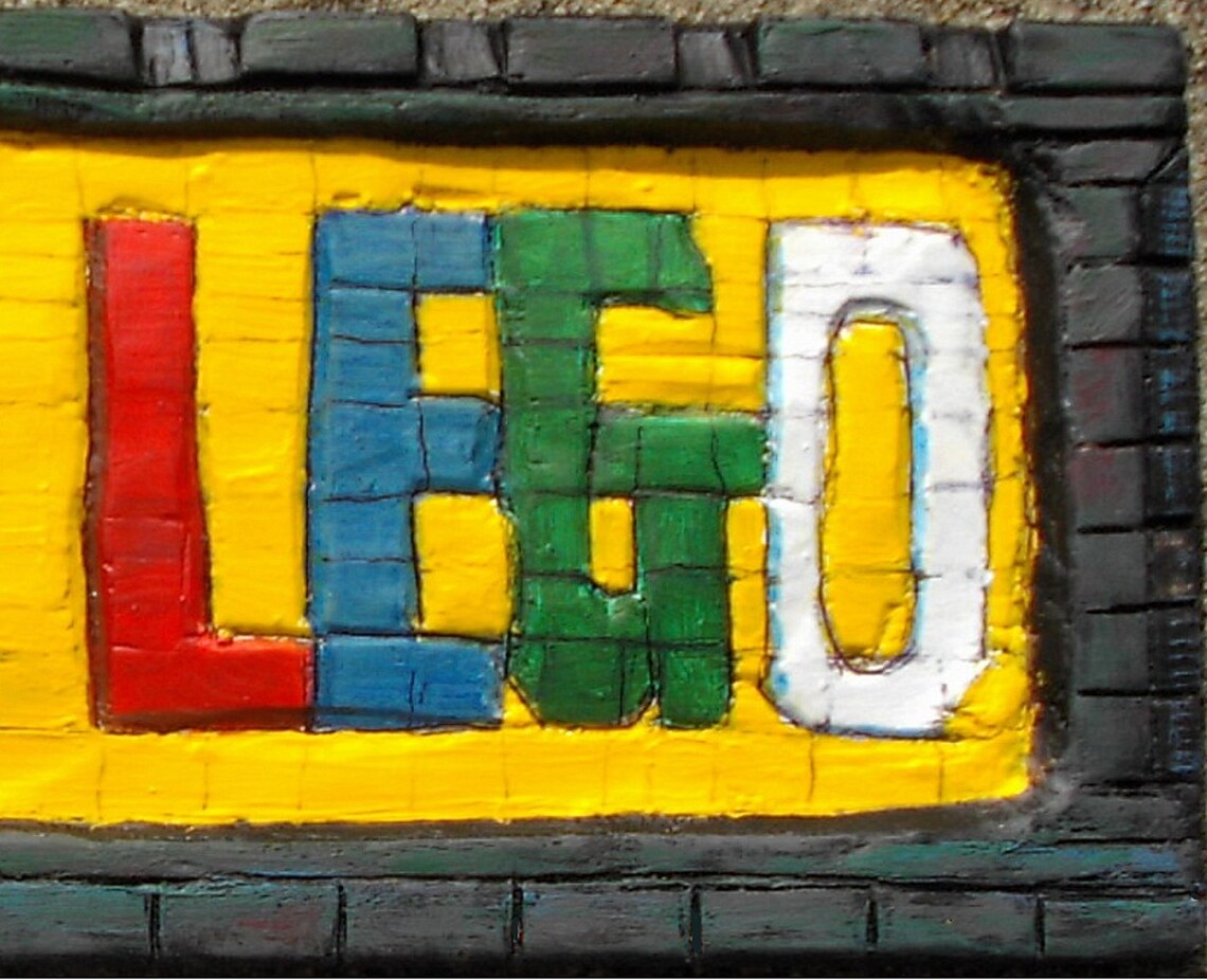 Hand-carved Likeness of Legos I LOVE LEGOS, Folk Art Wood Relief, A ...