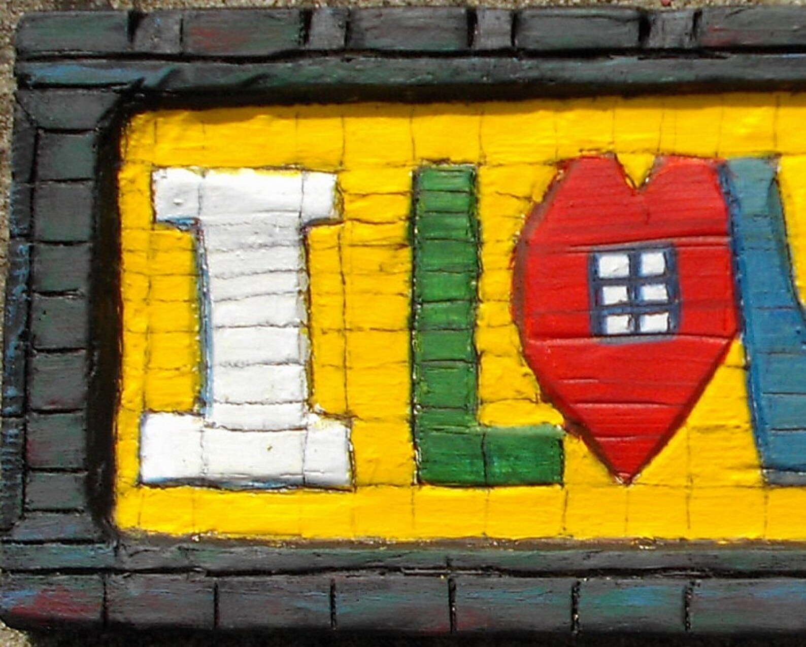 Hand-carved Likeness of Legos I LOVE LEGOS, Folk Art Wood Relief, A ...