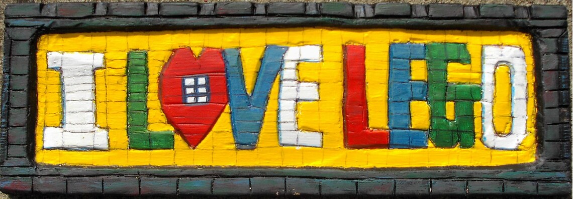 Hand-carved Likeness of Legos I LOVE LEGOS, Folk Art Wood Relief, A ...