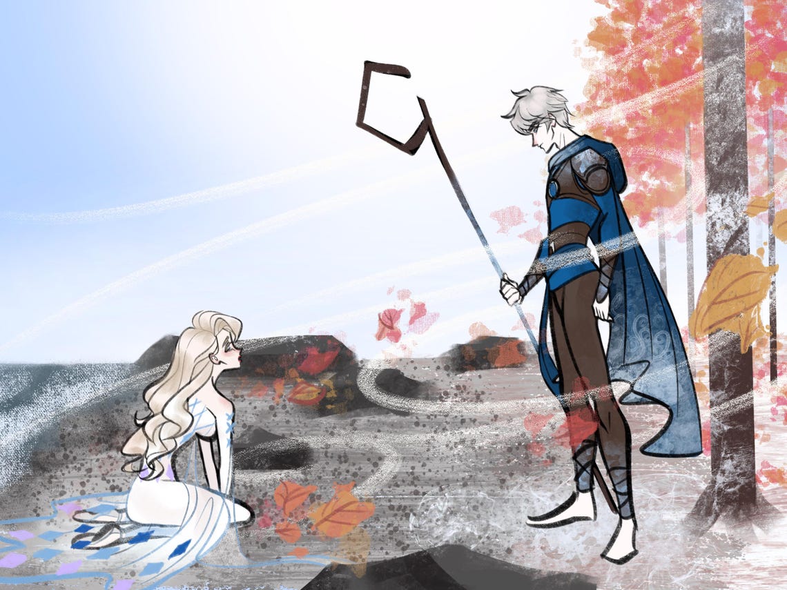 By the Shore | Jack Frost X Elsa Poster - Etsy