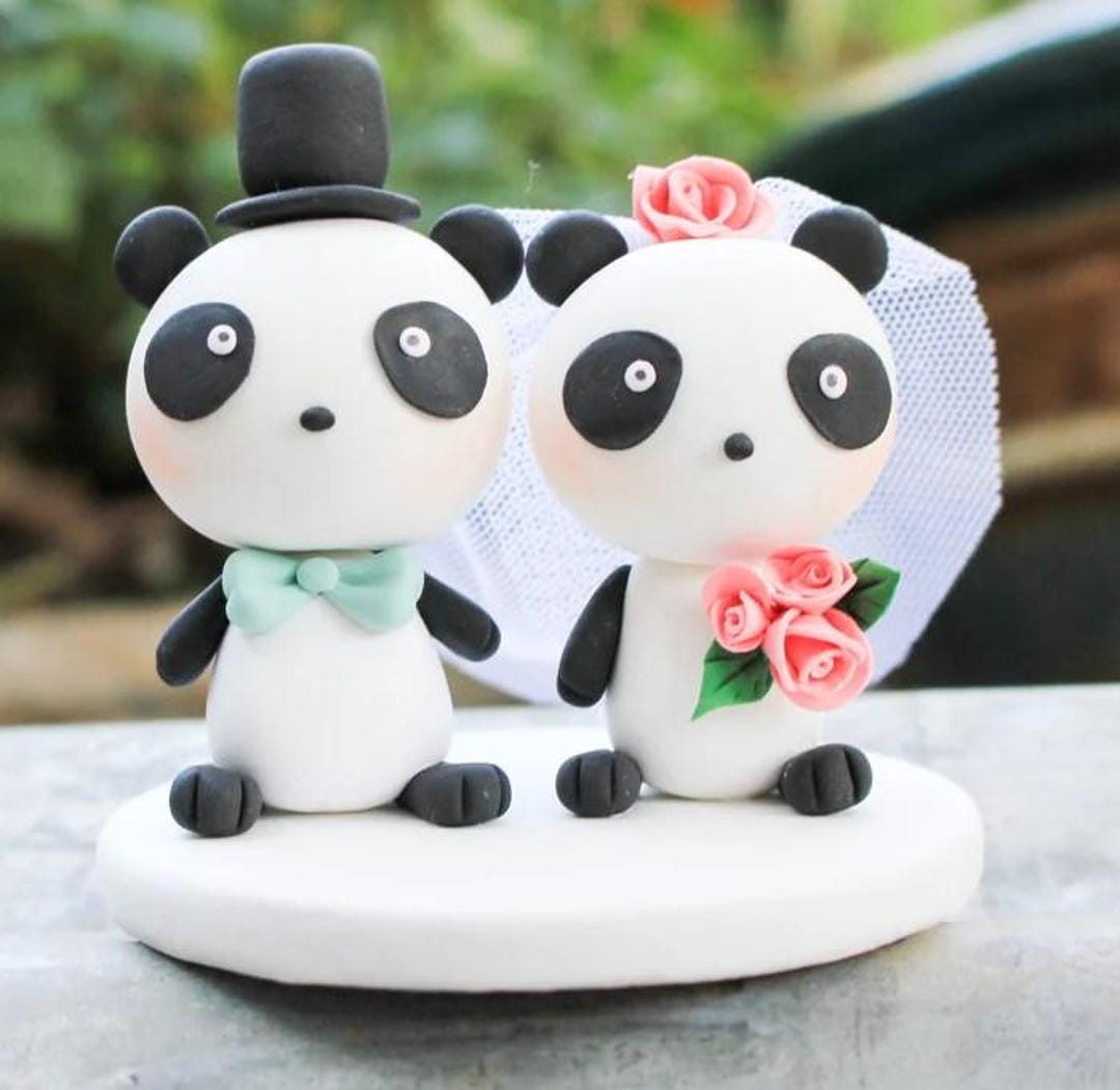 Panda Wedding Cake Topper, Woodland Wedding, Animal Lover Wedding ...