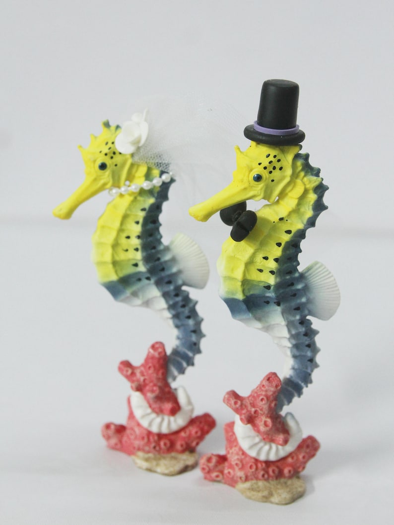Seahorse Wedding Cake Topper, Beach Cake Topper, Animal Couple Cake ...