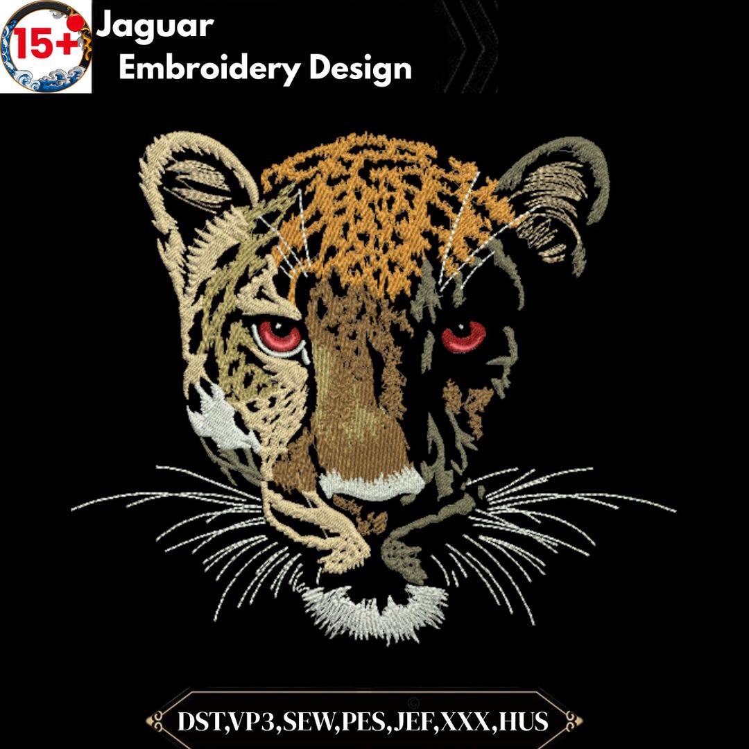Leopard Embroidery Design, Leopard Head Embroidery, Safari Embroidery ...