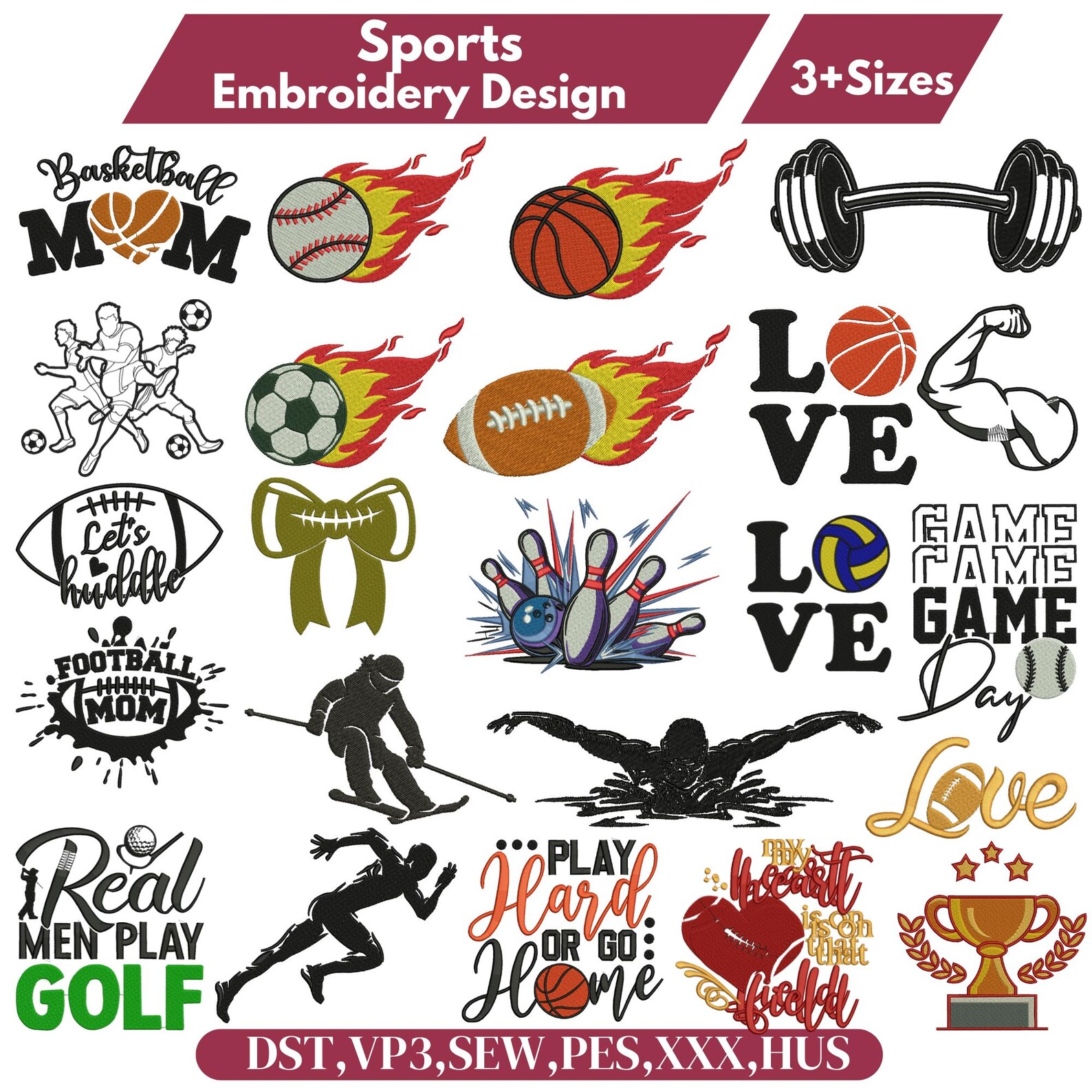 Mini Sports Pack Embroidery Designs Mini Sports Balls Set Embroidery ...