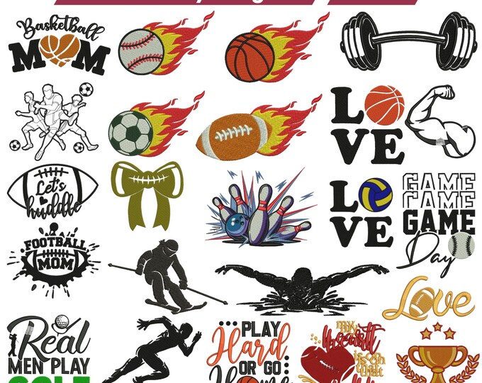 Mini Sports Pack Embroidery Designs Mini Sports Balls Set Embroidery ...