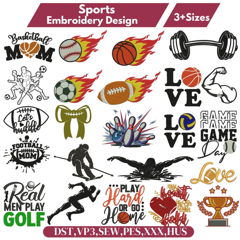 Mini Sports Pack Embroidery Designs Mini Sports Balls Set Embroidery ...