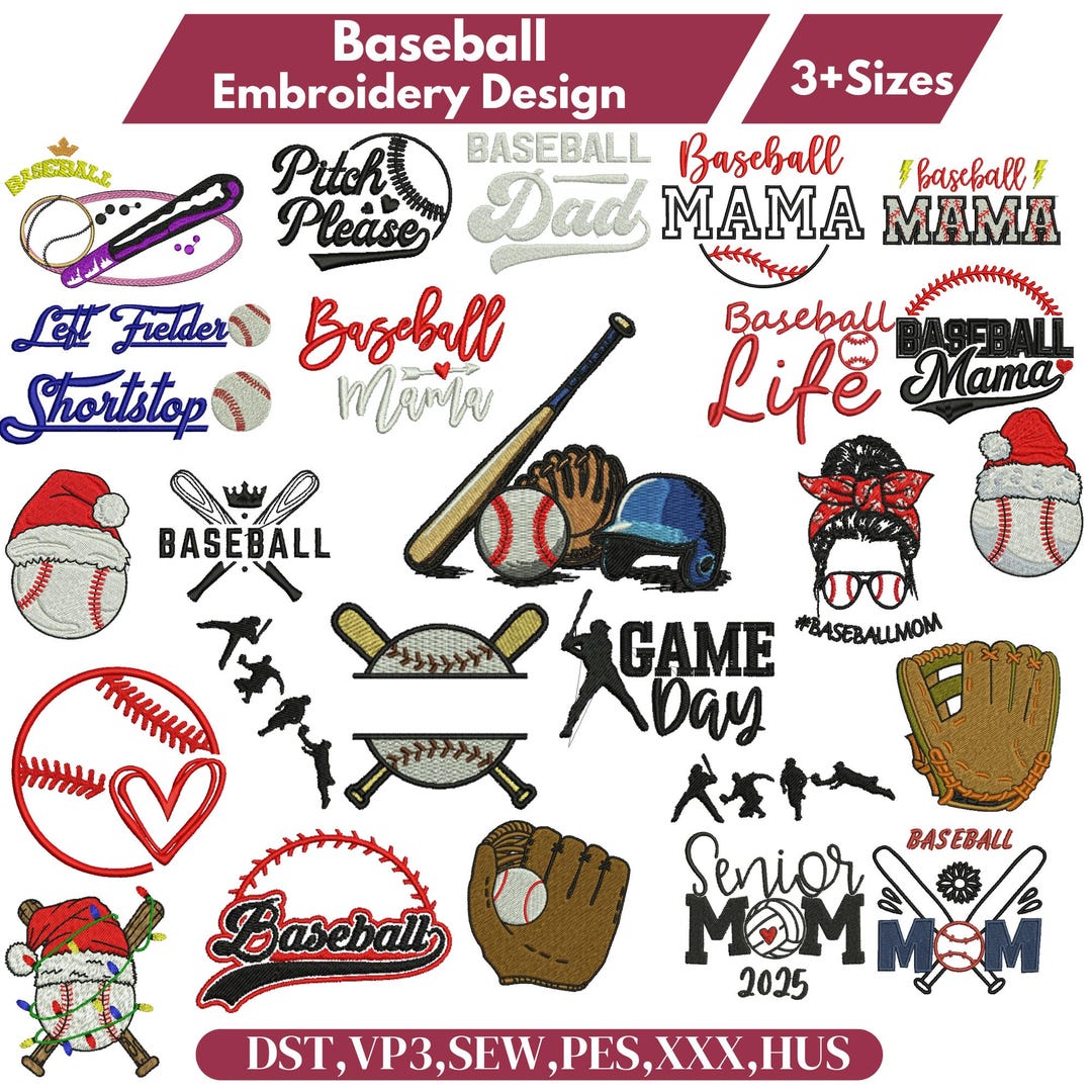 Baseball Spot Embroidery Designs Bundle Game Day Embroidery Bundle ...