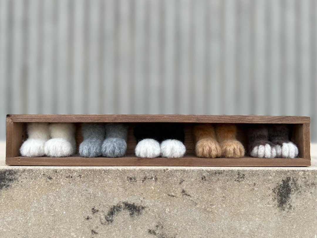 Needle-felted Cat Paw Study in Wooden Box - Etsy