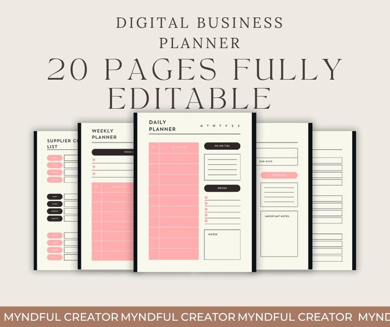 20-page Business Planner: Sales Tracker, Goal Action Plan (digital ...