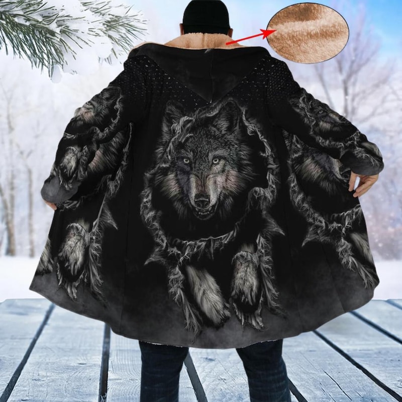 Black Wolf Fur Jacket - Etsy