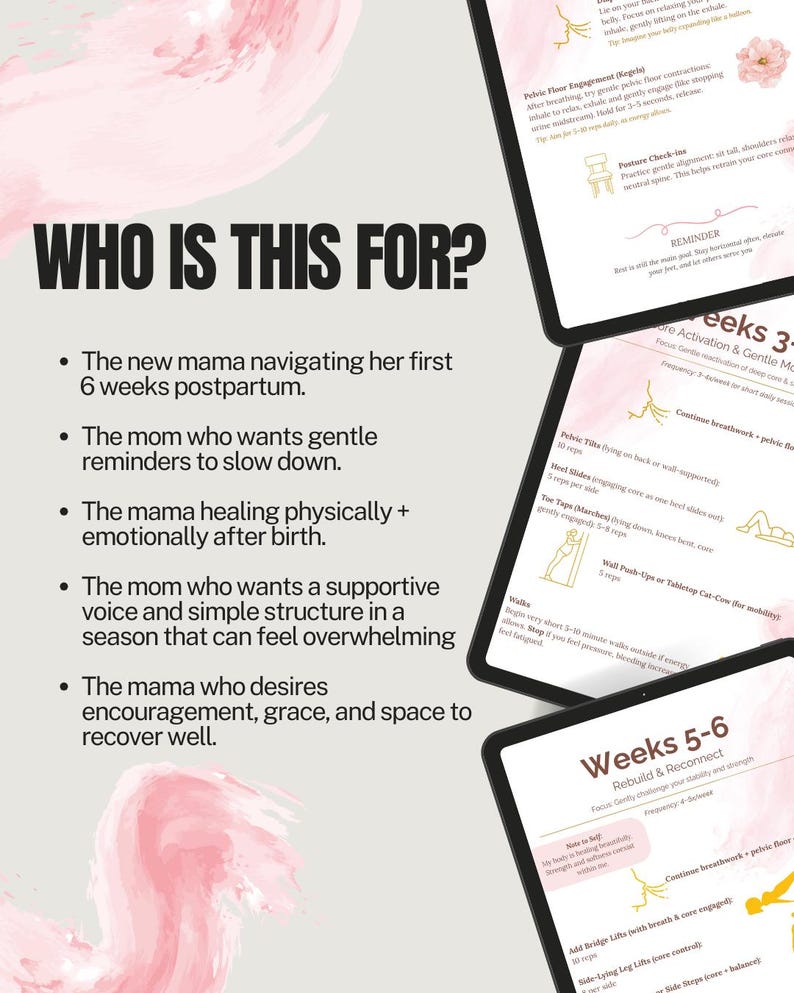 6-week Postpartum Recovery Plan | Digital Printable for New Moms ...