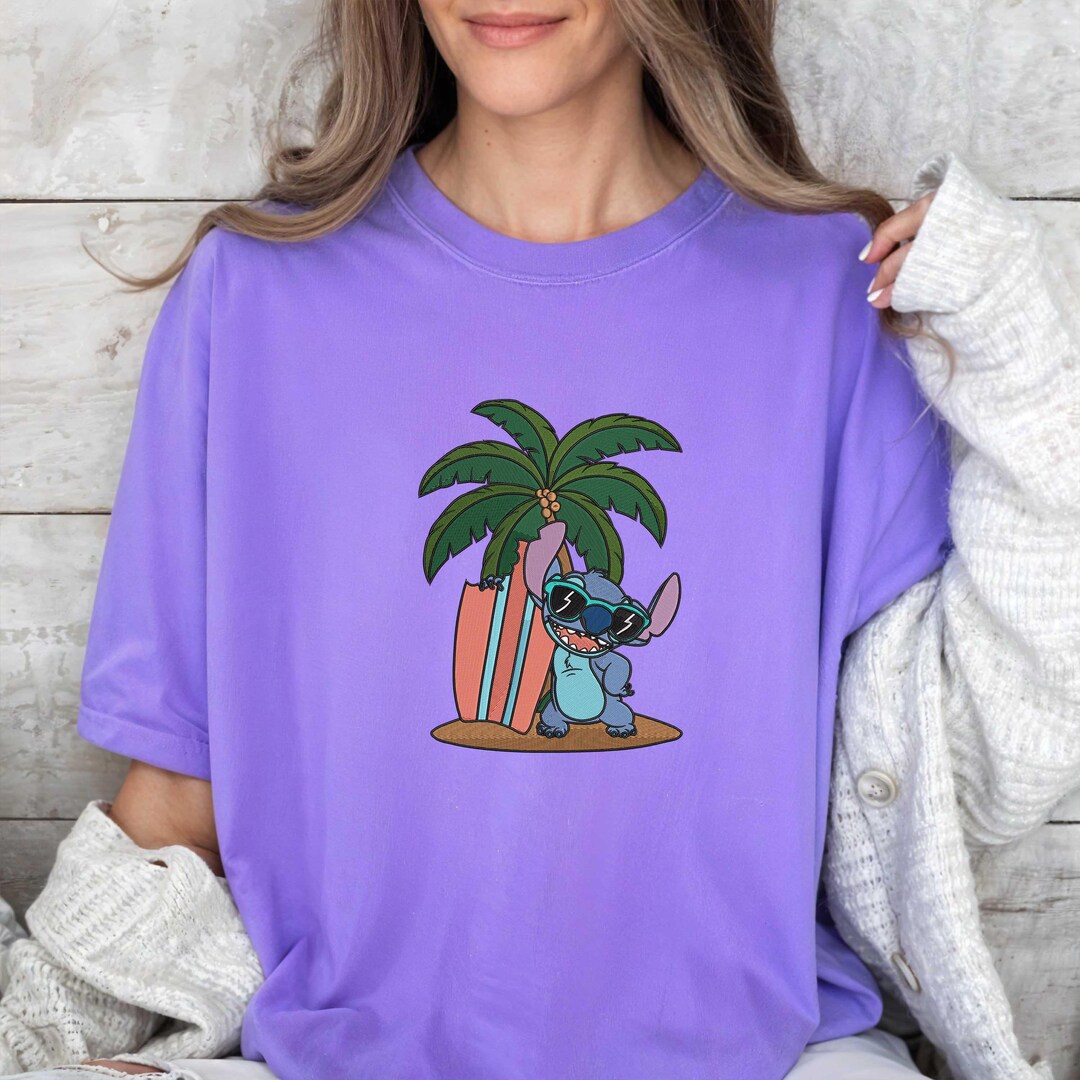 Surfing Embroidery Design, Cute Summer Beach Embroidery File, Tropical ...