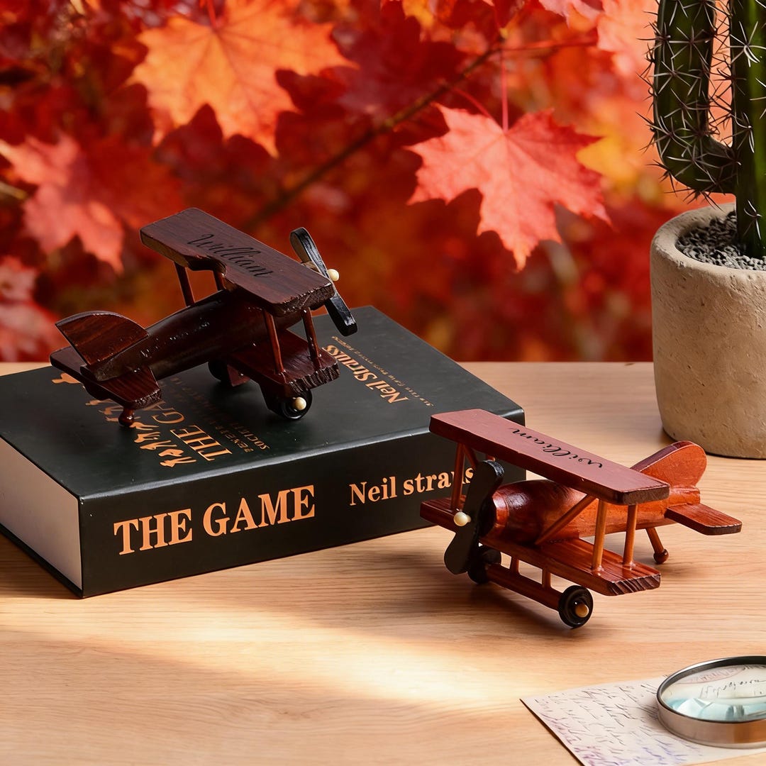 Handmade Wooden Biplane Model – Vintage Rustic Aviation Decor - Etsy