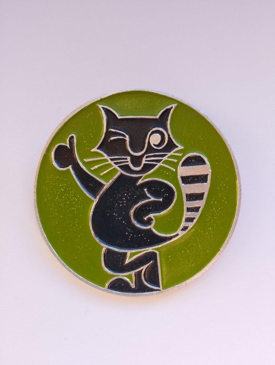Cartoon Black Cat Kids USSR Metal Vintage Badge - Etsy