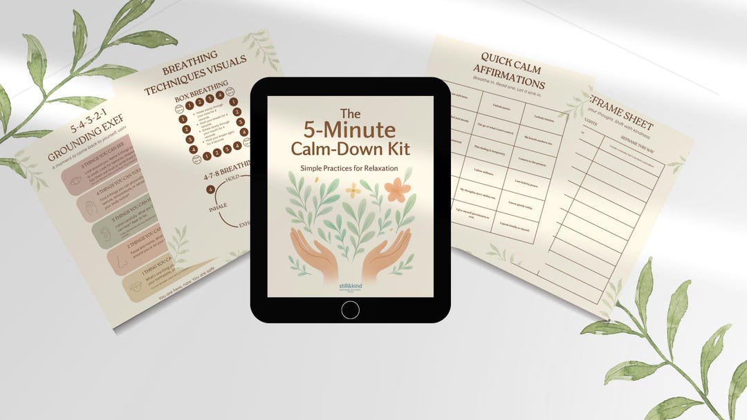 5-minute Calm-down Kit | Digital Anxiety Relief Tools | Printable ...