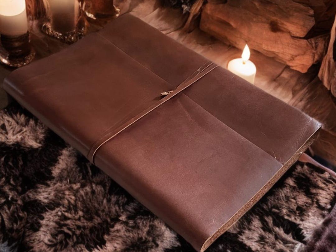 Extra Large A3 Leather Journal: Handmade Wedding Guest Book, Sketchbook ...