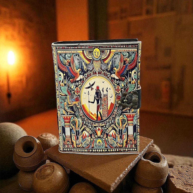Egyptian Leather Journal – Handmade Pharaoh Art Diary With Deckle Edge ...