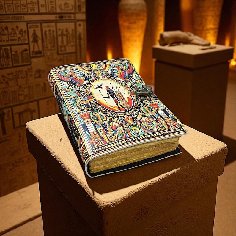 Egyptian Leather Journal – Handmade Pharaoh Art Diary With Deckle Edge ...