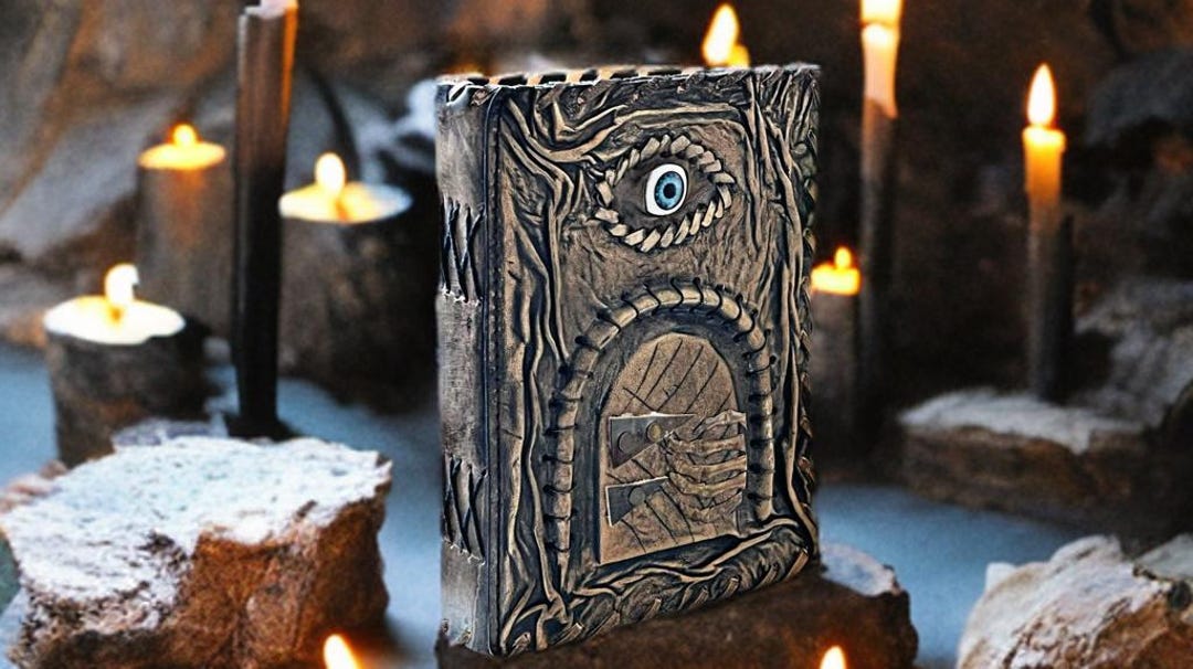 Handmade Leather Journal: Doors of Durin Grimoire, Blank Book of ...
